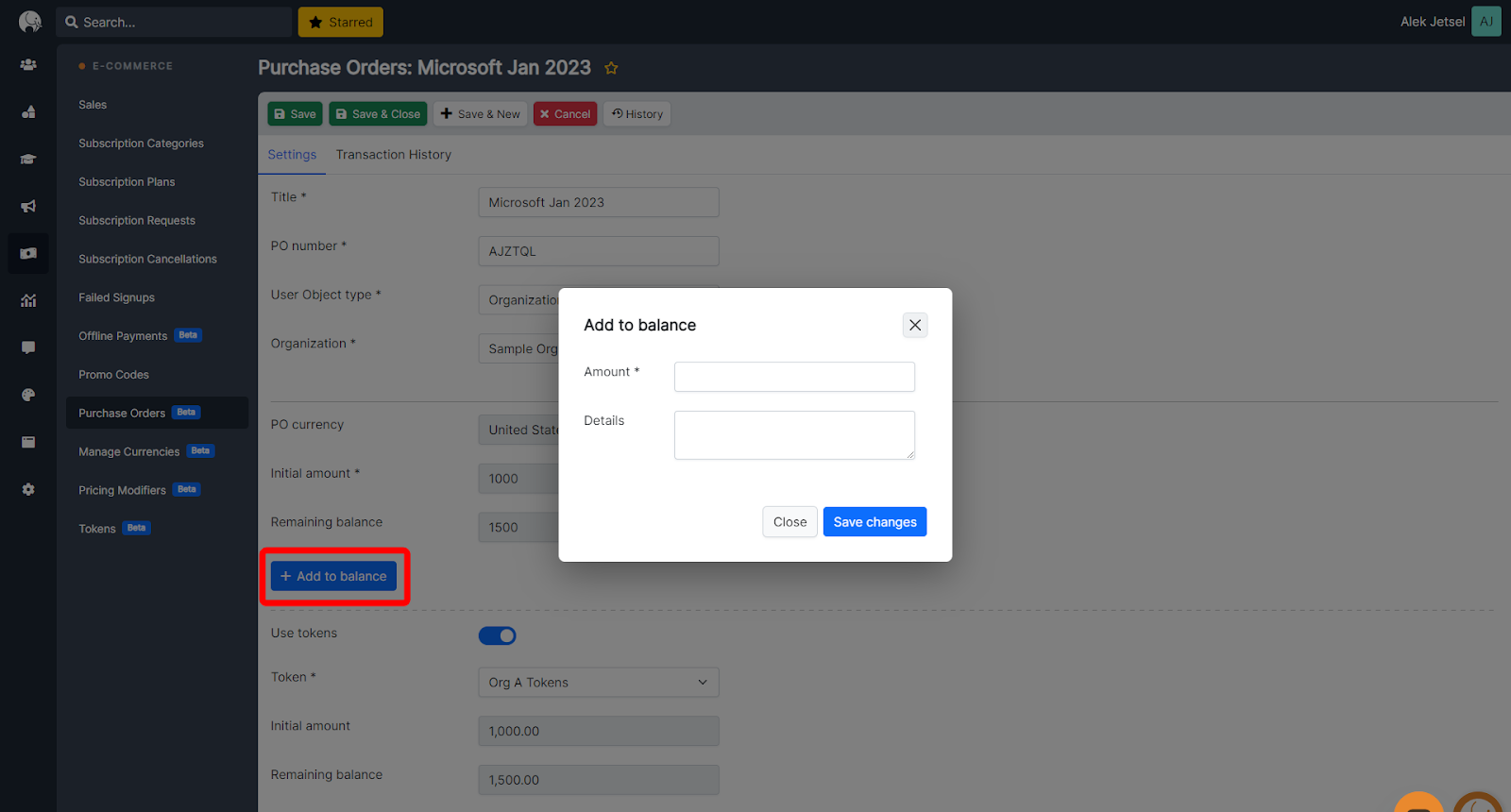 Create a Purchase Order – Tovuti Help Center