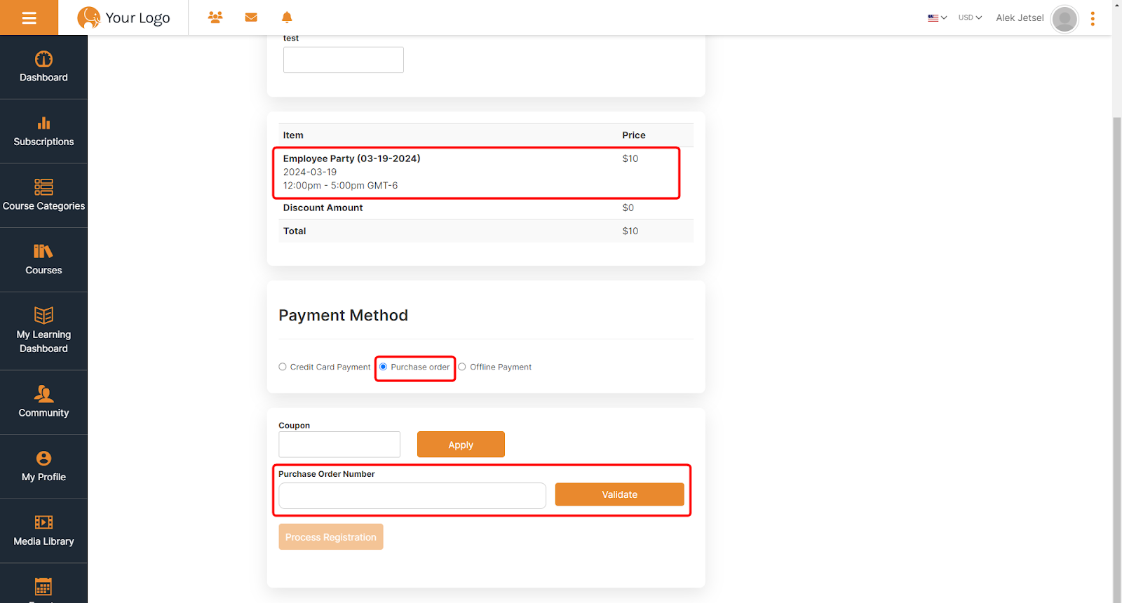Create a Purchase Order – Tovuti Help Center