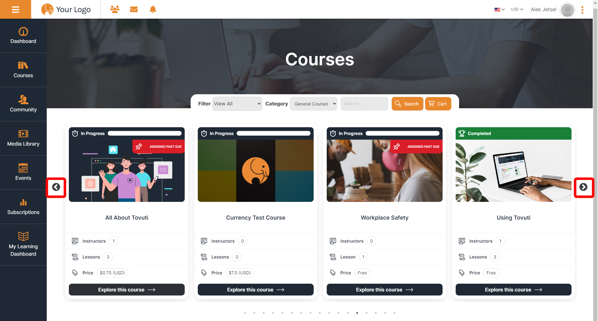 Manage Learning Settings – Tovuti Help Center