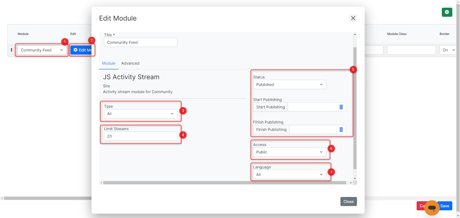 Main Area Modules – Tovuti Help Center
