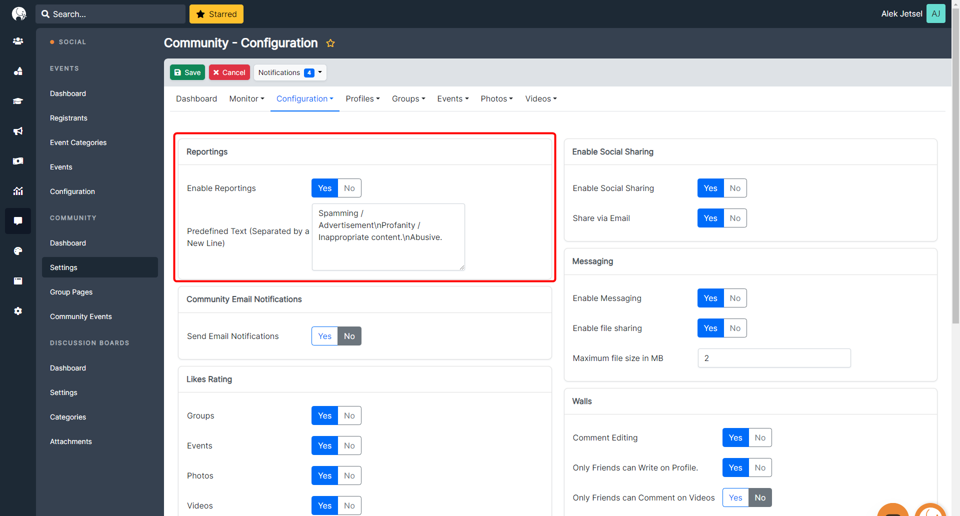Manage Community Settings – Tovuti Help Center