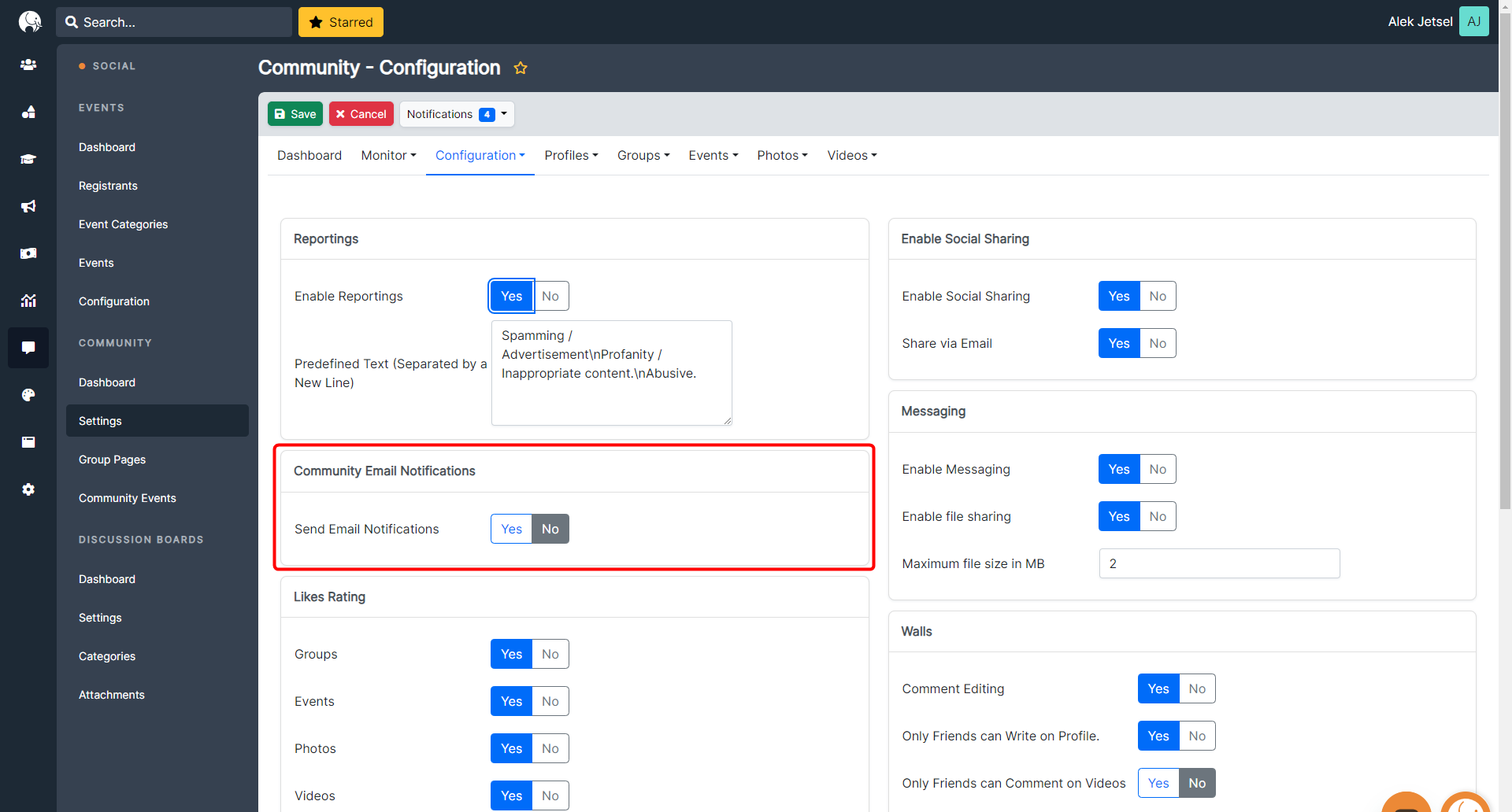 Manage Community Settings – Tovuti Help Center