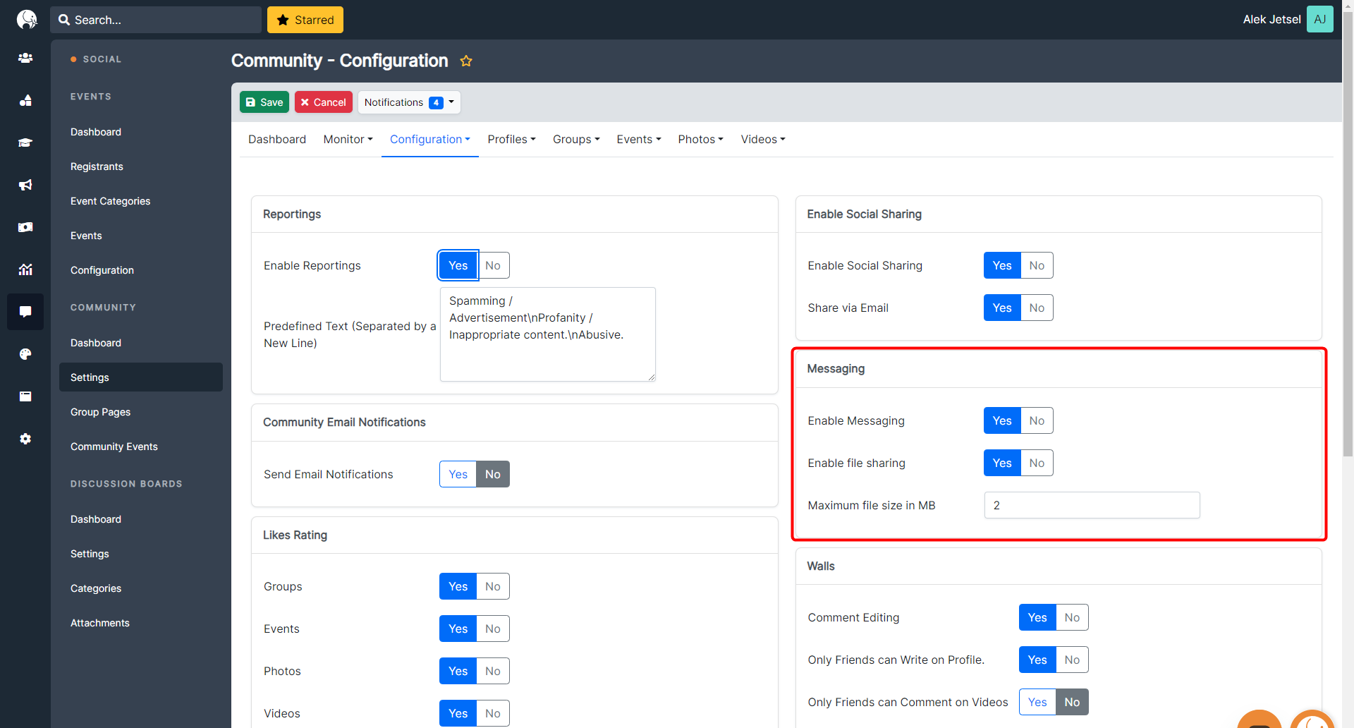 Manage Community Settings – Tovuti Help Center